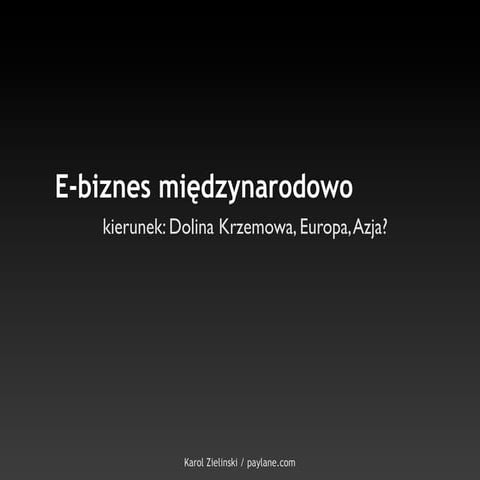 E-biznes międzynarodowo | PPT
