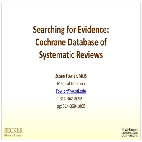 Ebm cochrane database of systematic reviews | PDF