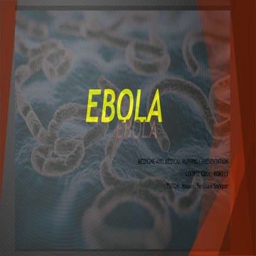 Ebola virus ppt | PPTX