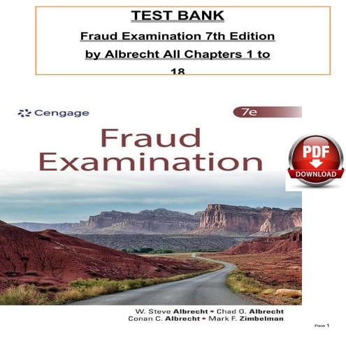 Ebook. Solution Manual and Test Bank for Fraud Examination, 7th Edition ...