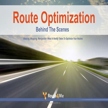 Route Optimization - Behind The Scenes | PPTX