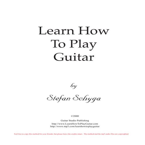 (Ebook pdf - guitar) learn how to play the guitar | PDF