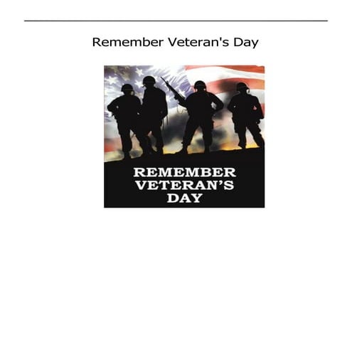 Remember Veteran's Day | PDF