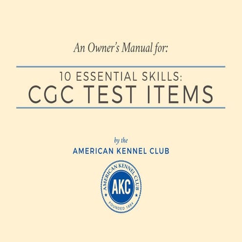 AKC Canine Good Citizen (CGC) Test Items | PDF