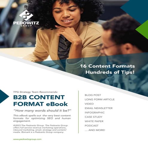 Content Tips eBook from Pedowitz Group. Hundreds of tips! | PDF