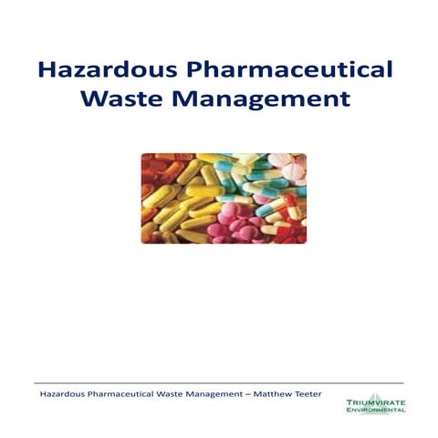 Ebook hazardous pharmaceutical waste management | PDF