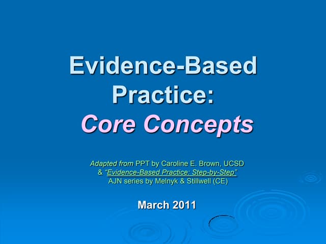 Evidence based practice | PPTX