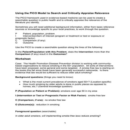 Analisis Jurnal (Using PICO Model) | PDF