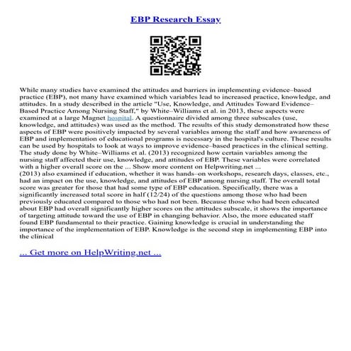 EBP Research Essay | PDF