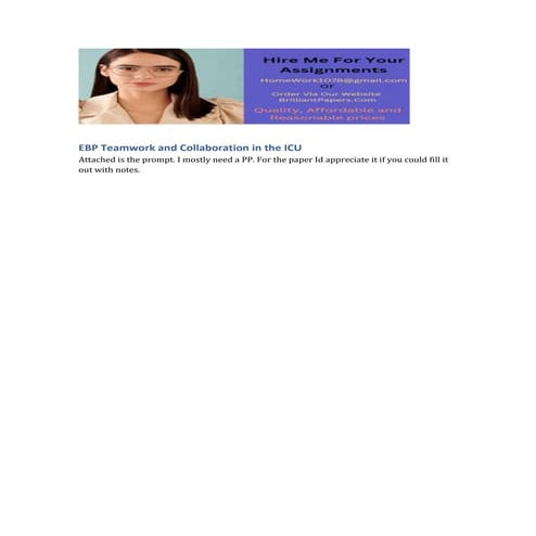 EBP Teamwork and Collaboration in the ICU.docx