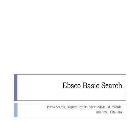 Ebsco Basic Search | PPTX