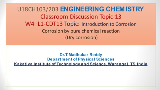 Wet or electrochemical corrosion | PDF