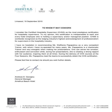 Four Seasons Hotel Testimonial | PDF