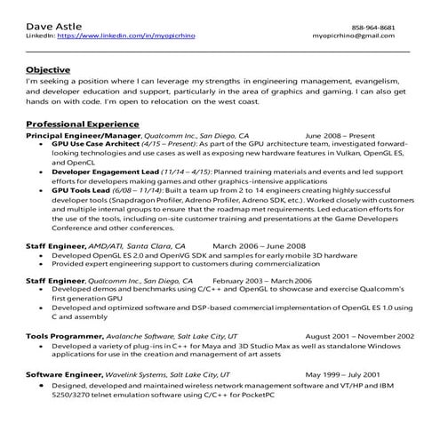 Dave Astle CV | DOCX