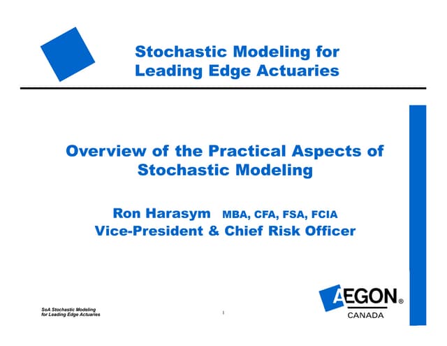 Practical Aspects Of Stochastic Modeling Pptx