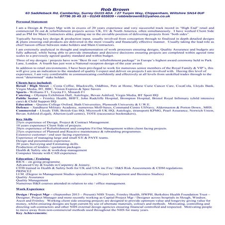 Rob Brown cv May 2015 | PDF