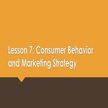 Consumer Behavior and Marketing Strategy | PPTX