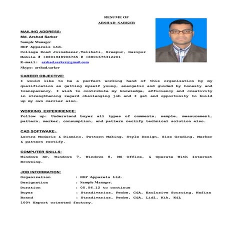 RESUME OF ARSHAD.SARKER | DOC