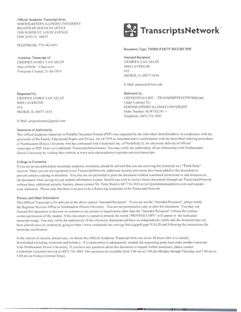 CTU Transcript | PDF