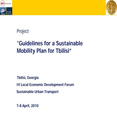 Guidelines for a Sustainable Mobility Plan for Tbilisi | PDF