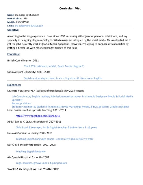 CV_RASHA | PDF | Professional School | Postgraduate Education