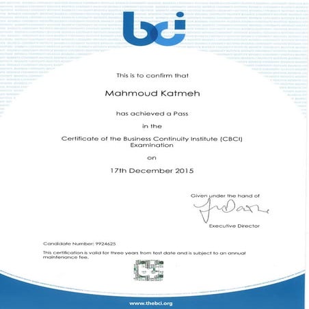 CBCI Certificate | PDF