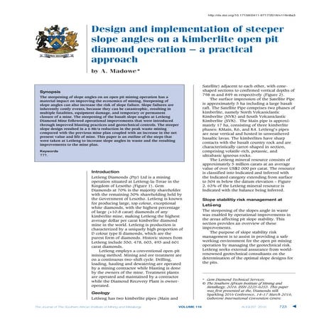 SAIMM paper - slope steepening | PDF | Climbing | Extreme Sports