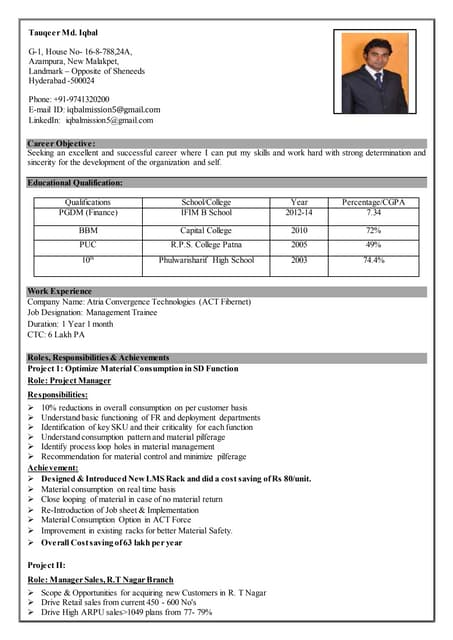 Resume Kuntal - ITM PGDM | DOC | Computing | Technology & Computing