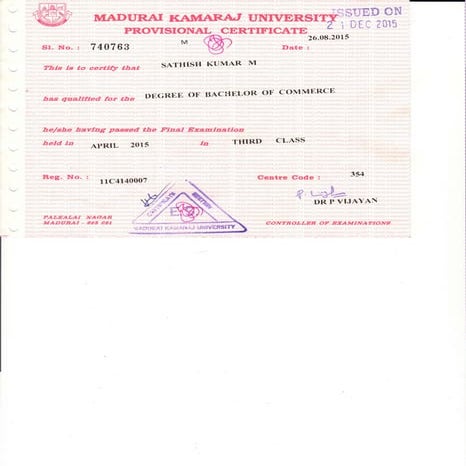 Provisional Certificate | PDF