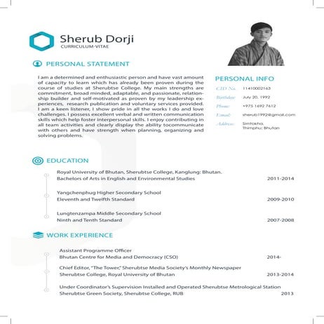 Sherub Dorji CV | PDF