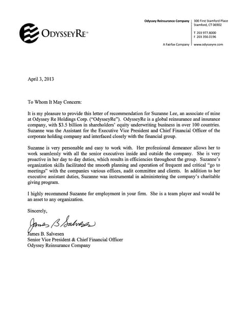 Letter of Recommendation Finance Director | PDF | Business Accounting ...