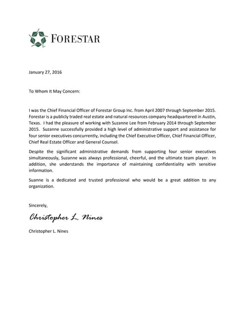 Letter of Rec - Asst General Counsel | PDF