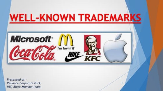 WELL-KNOWN TRADEMARKS | PPTX | Business | Business and Finance