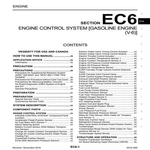 ENGINE CONTROL SYSTEM [GASOLINE ENGINE (V-6)] | PDF