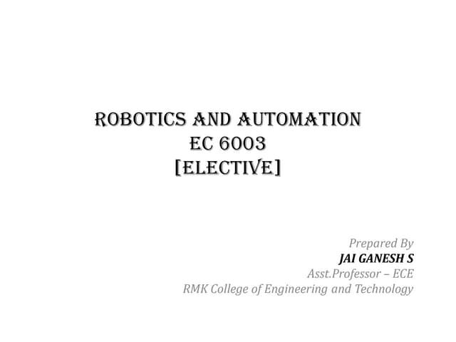 Chapter 8 - Robot Control System | PPTX