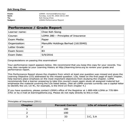 LOMA 280 - Principles of Insurance | PDF