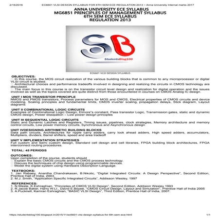 Ec6601 vlsi design syllabus for 6 th sem ece regulation 2013 anna ...