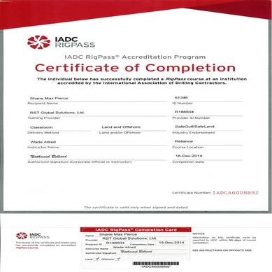 Shane Max Pierce Rig Pass_1 | PDF