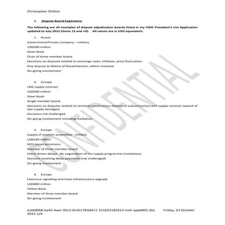 Dispute Experience 070815 | DOC