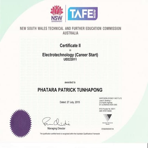 Electro_Technology_Cert_II | PDF