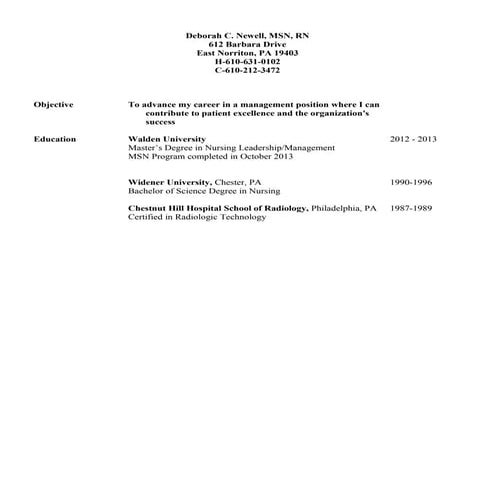 Debbie's resume new updated | DOC