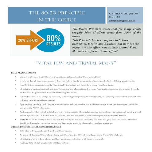 80 20 Principle | PDF