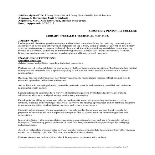 JDLibrarySpecialistTechSvc | PDF