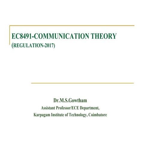 EC-8491 communication theory | PPTX