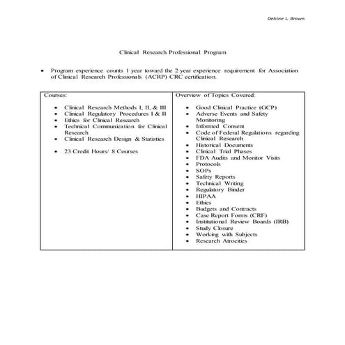 CRC PROGRAM OVERVIEW | DOCX