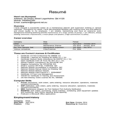 Resume Henri final[1] | DOCX