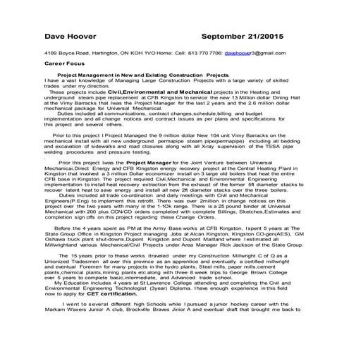dave resume sept 2015 | PDF