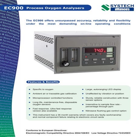 Ec900 Process Oxygen Analysers | PDF