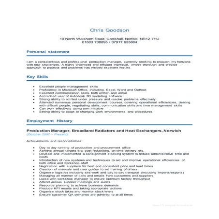 Chris Goodson CV | PDF