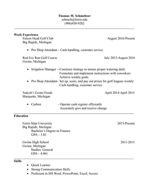 Gail's Current Resume | DOCX | Business | Business and Finance
